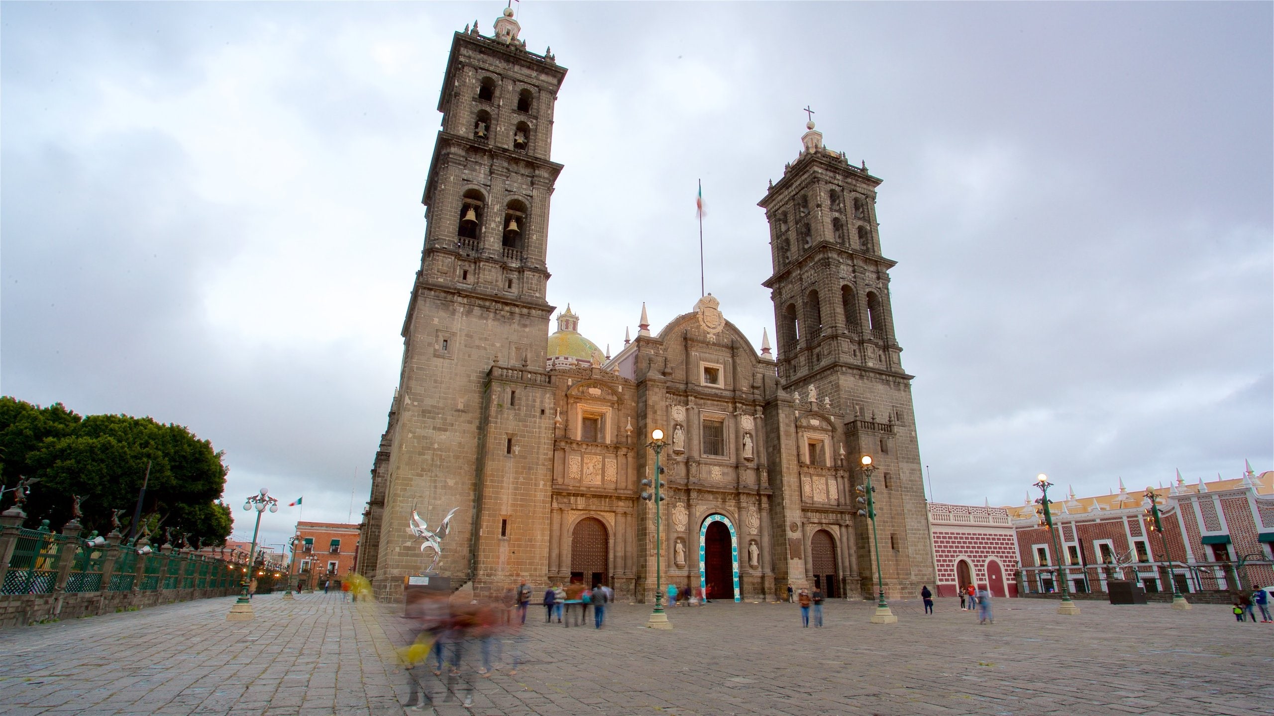Catedral Puebla Mexico, Puebla Cathedral On The Central Zocalo Plaza