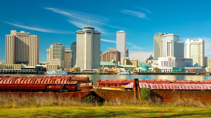 Nova Orleans caracterizando paisagem, uma cidade e um arranha-céu