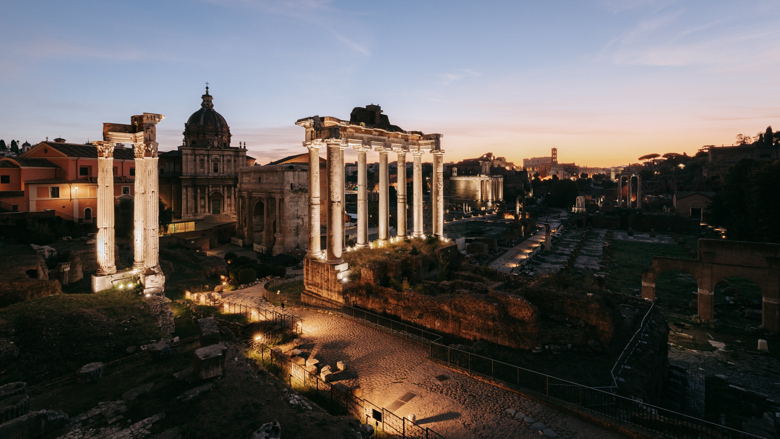 Roman Forum At Night