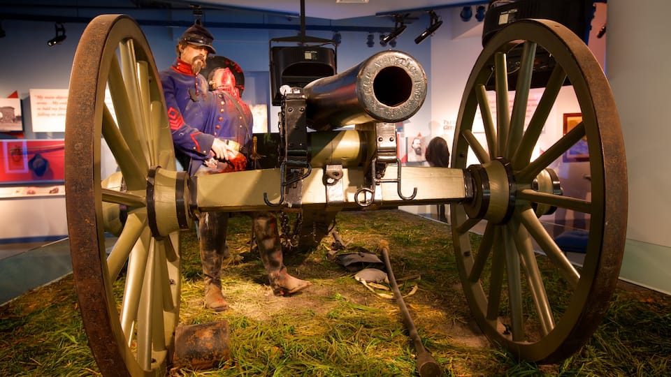 National Civil War Museum caracterizando itens militares e vistas internas