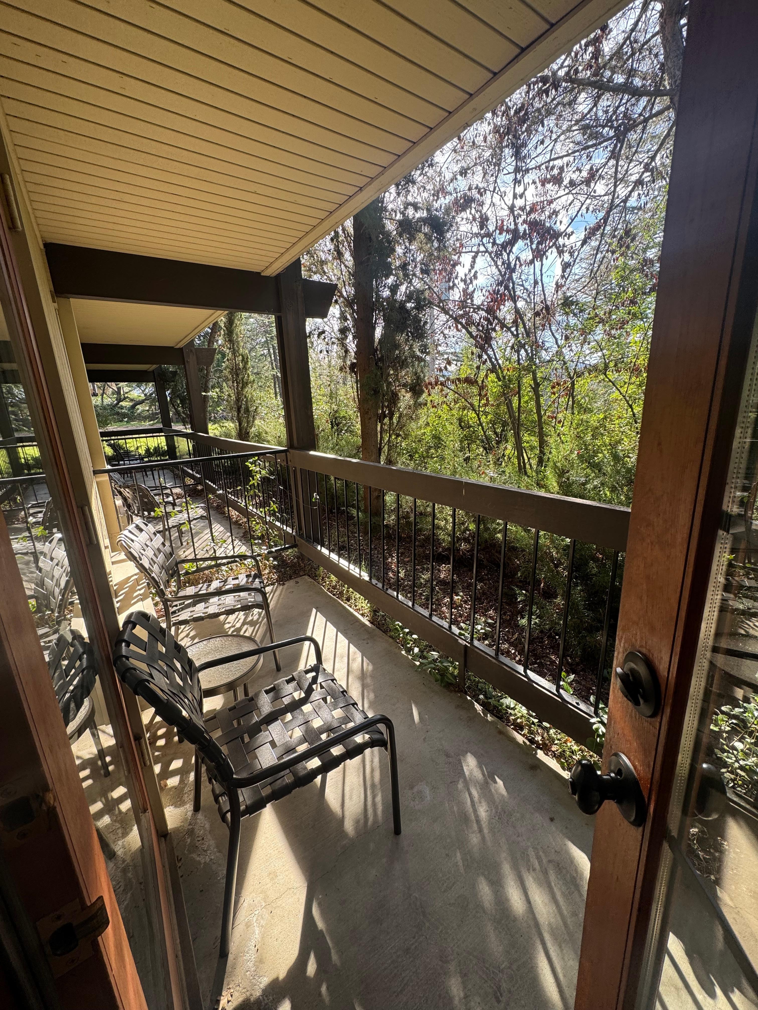 Small patio to sit outside and enjoy the fresh air. 
