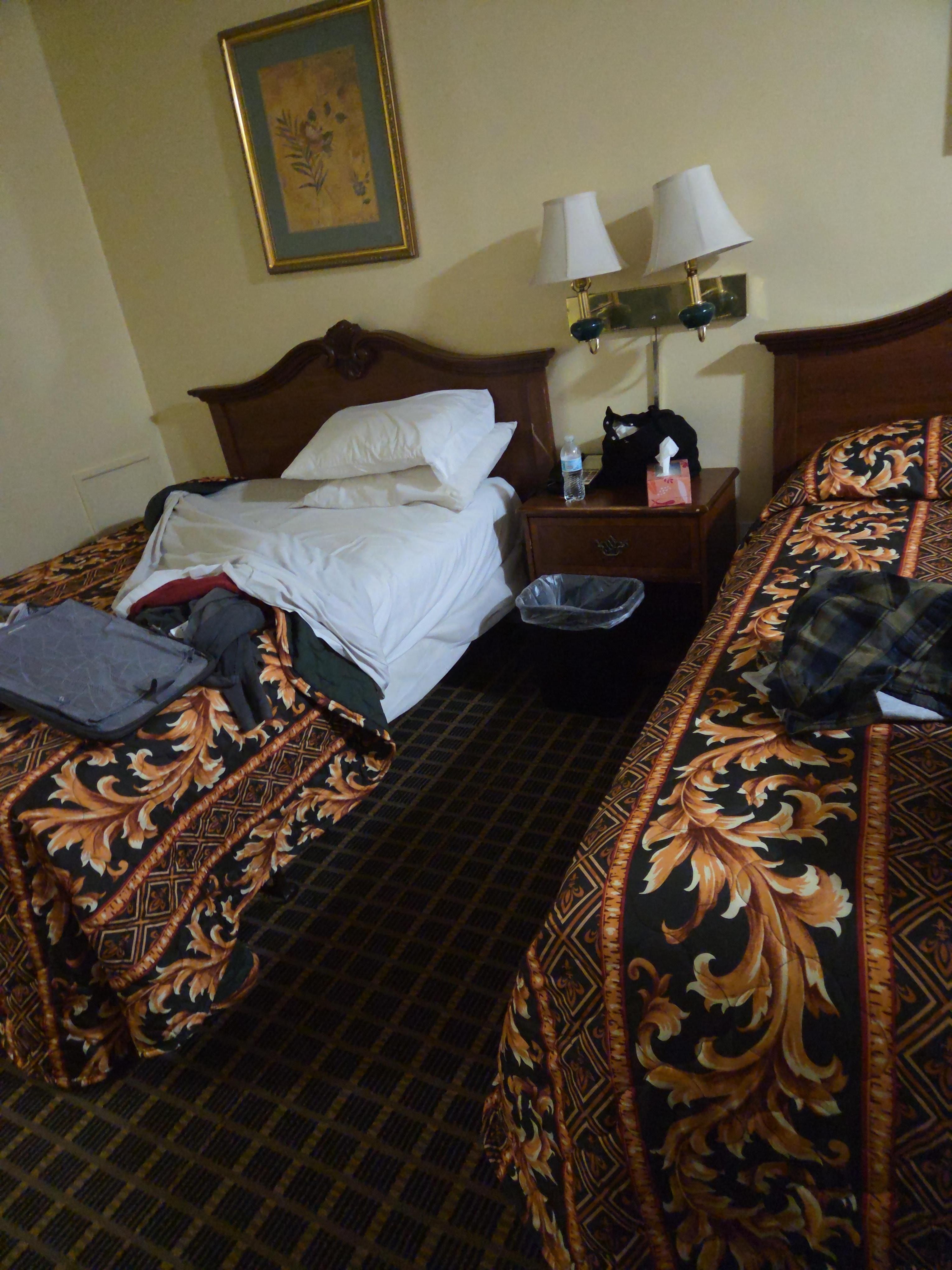 Room was dark and gloomy. 