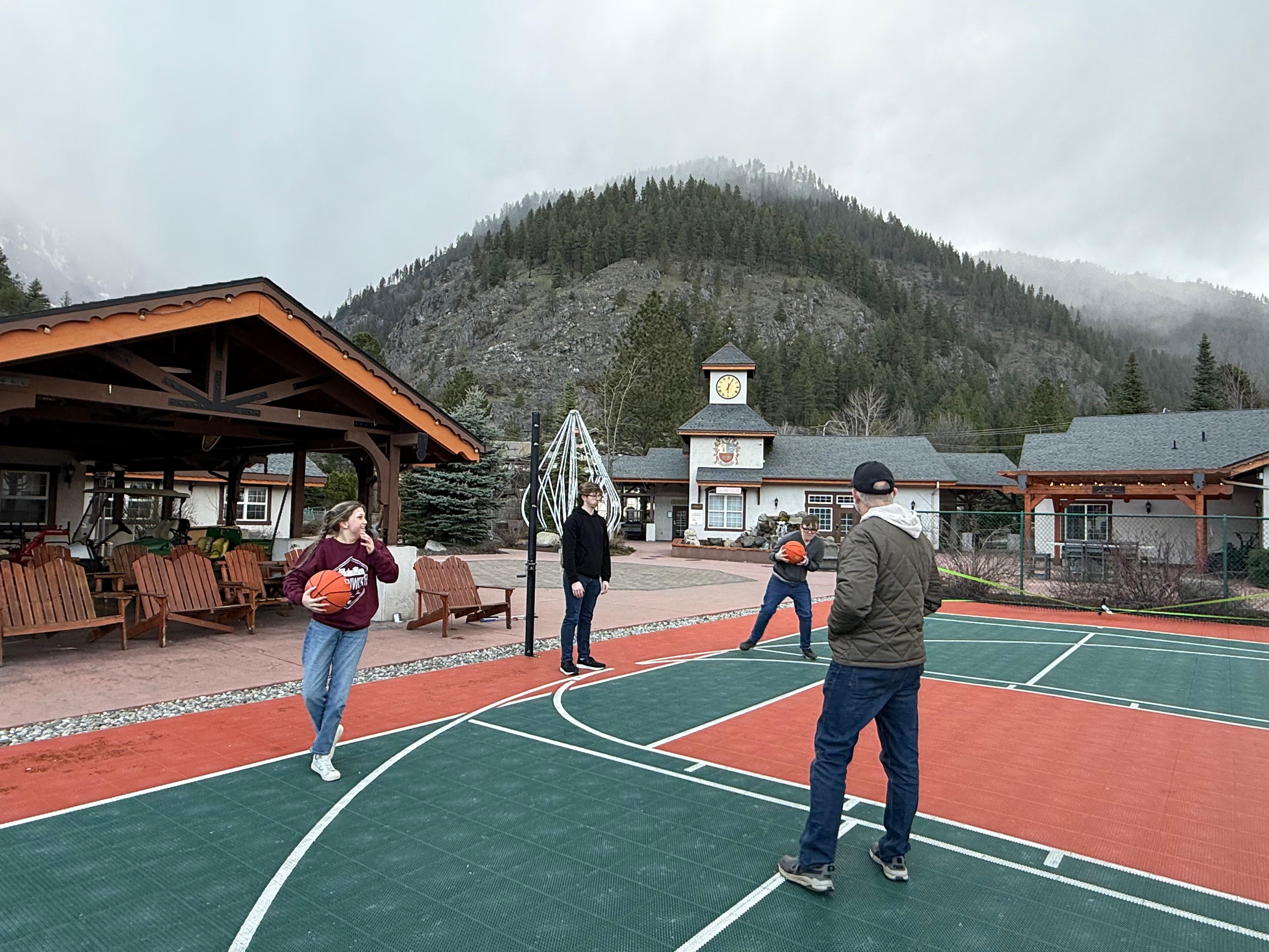 Basketball court on the property