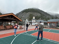 Basketball court on the property