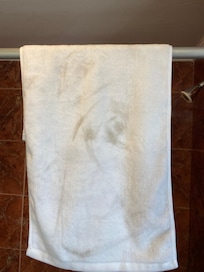 This is how dirty the bathroom floor was the first day.