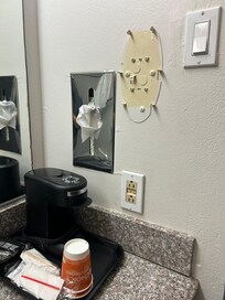 Had to ask for a hair dryer as it was removed from wall.