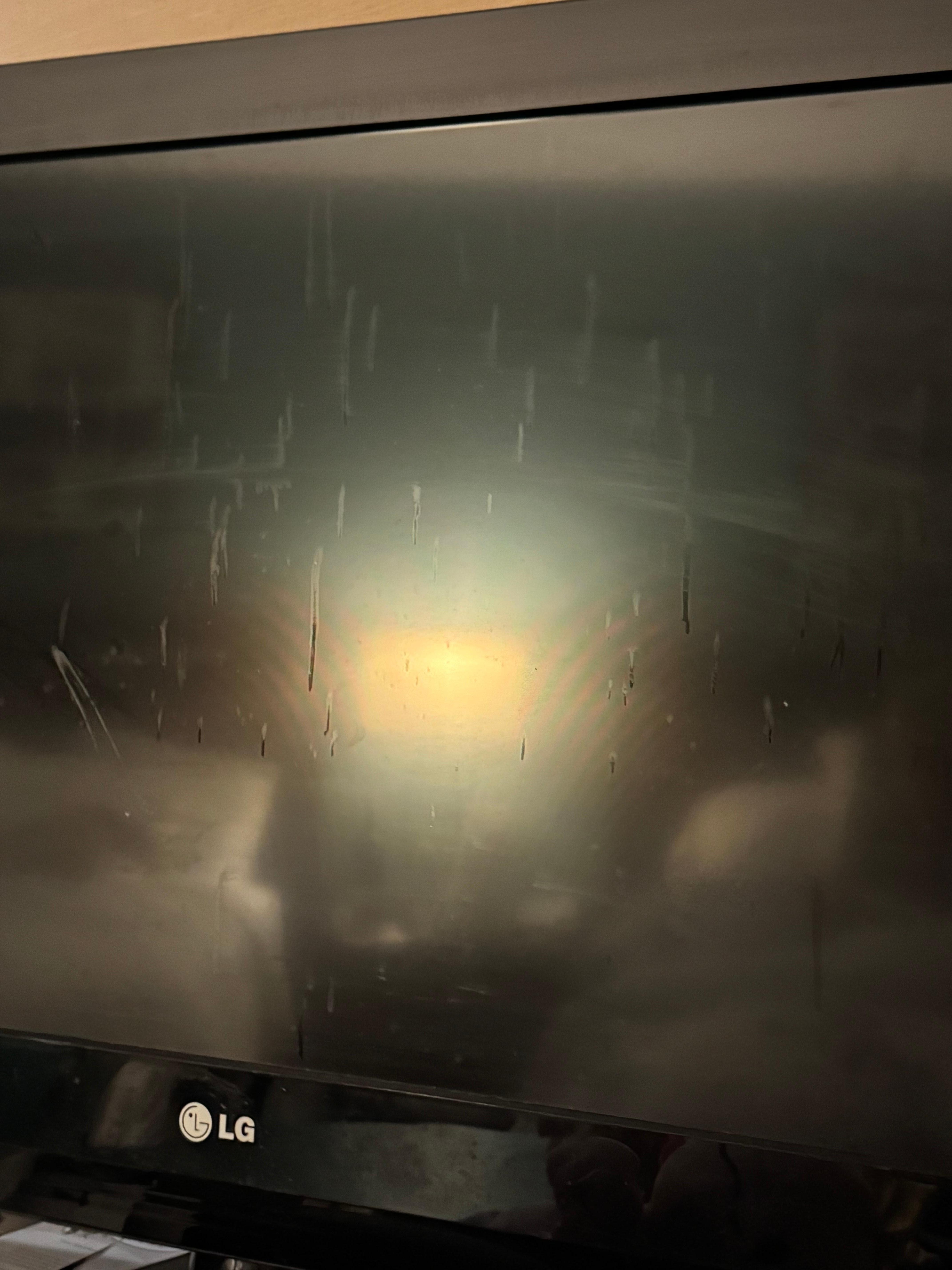 Liquid residue on the TV