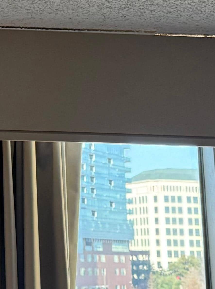 Light coming through a crack in the ceiling