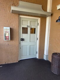 The entrance to the rooms on the second floor from the outside patio