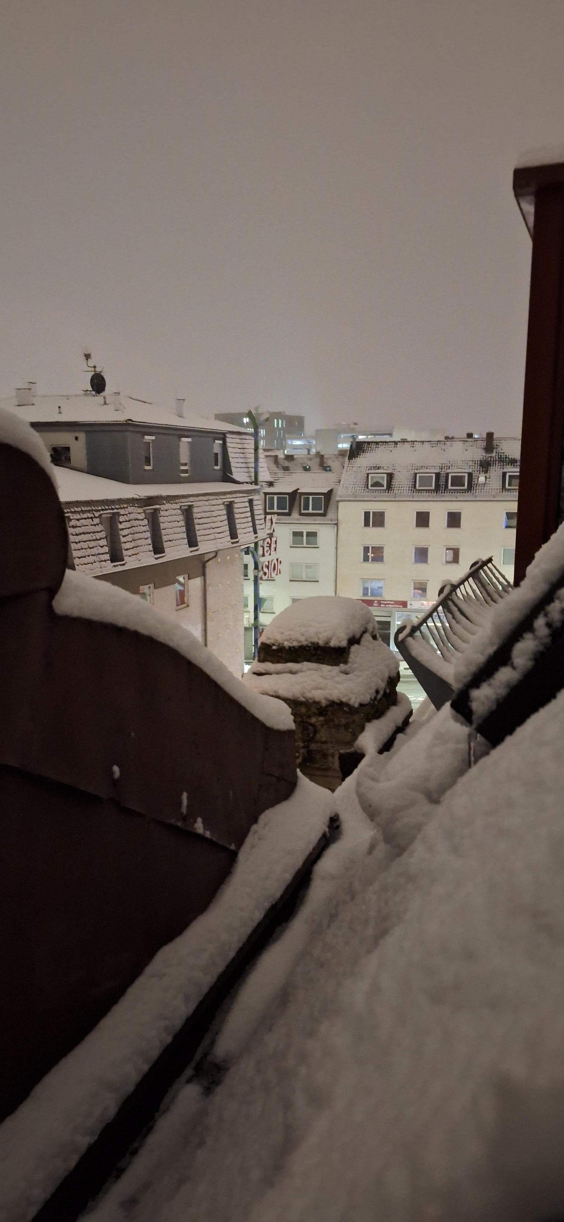 Blick aus dem Fenster im Winter