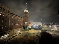 The view from my room, I enjoyed looking at it to the right of the screen. You can see the
Tower of the America’s.