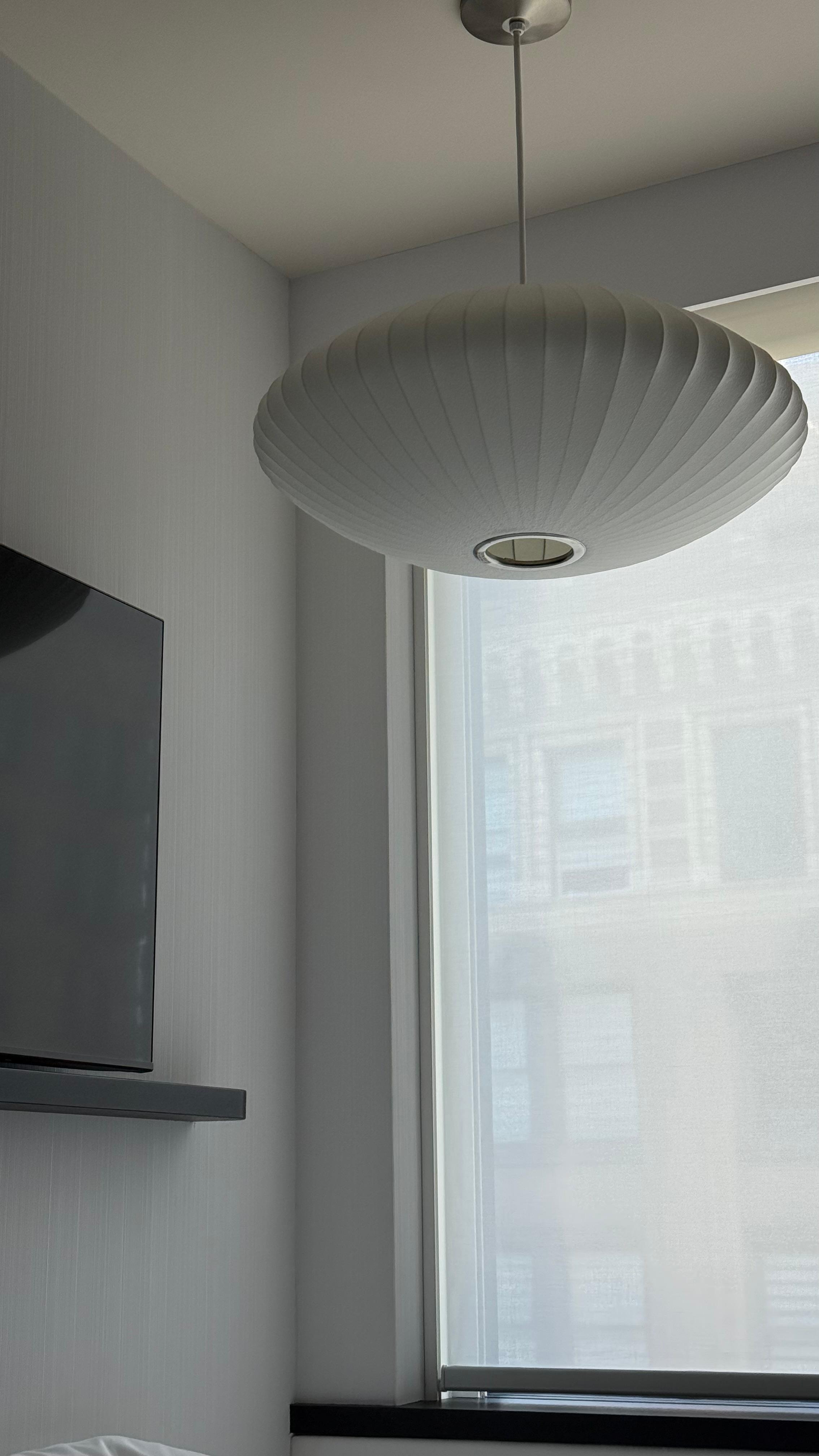 Bright room from the large window with black out and daylight blinds