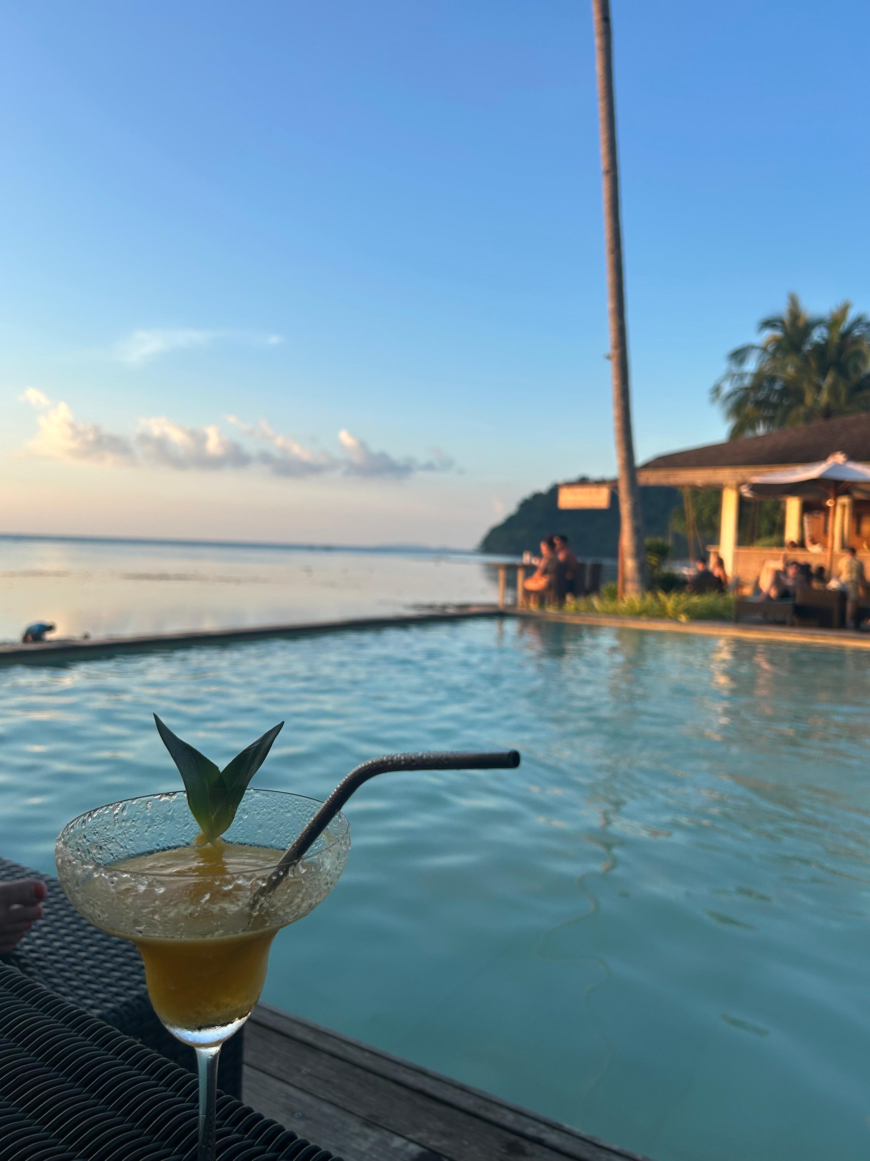 Pool and wonderful mangoritas at happy hour
