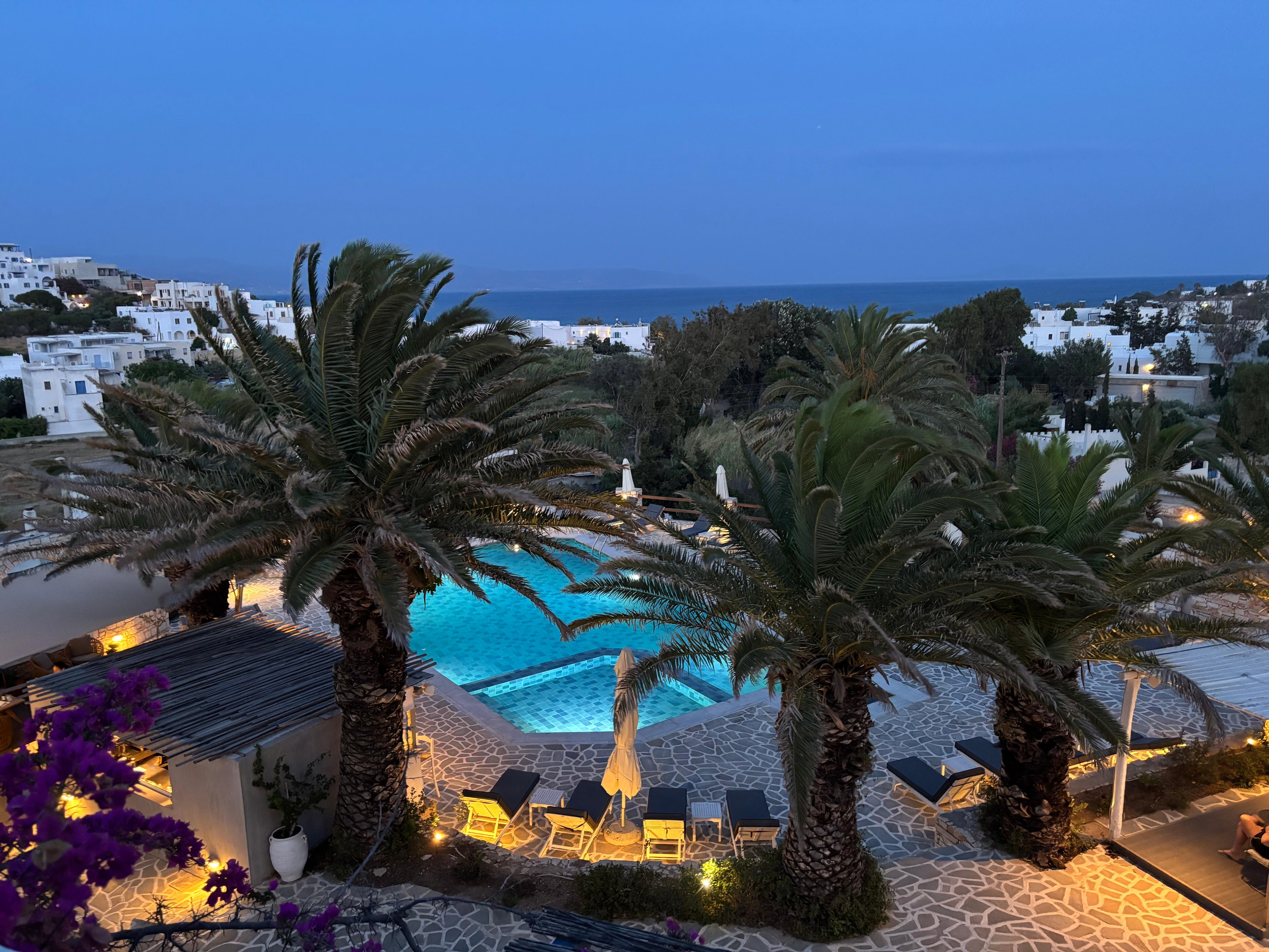 View from our room balcony/terrace at night