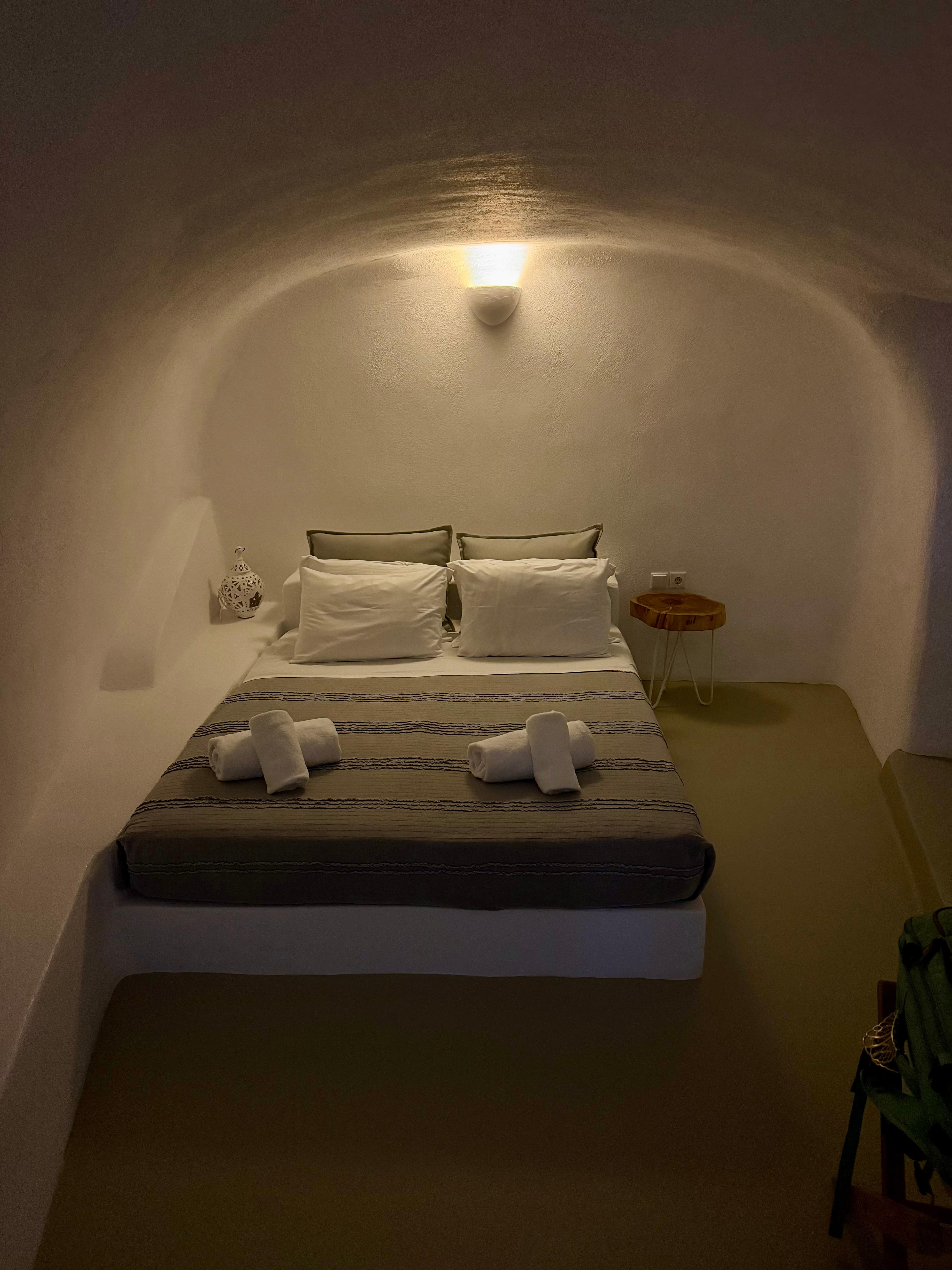 Cozy bed at night