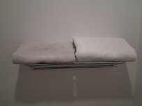 Actual colors if the 2 bath towels.