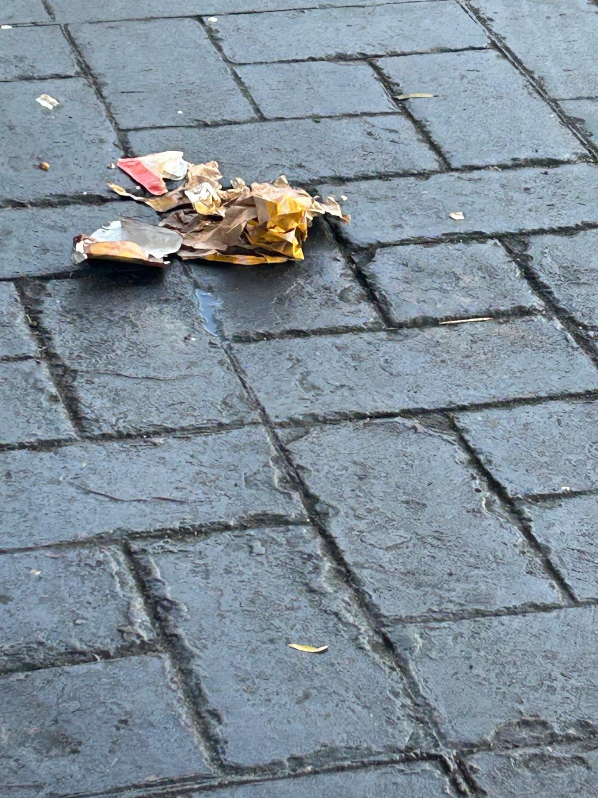 Waste abandoned in the parking lot