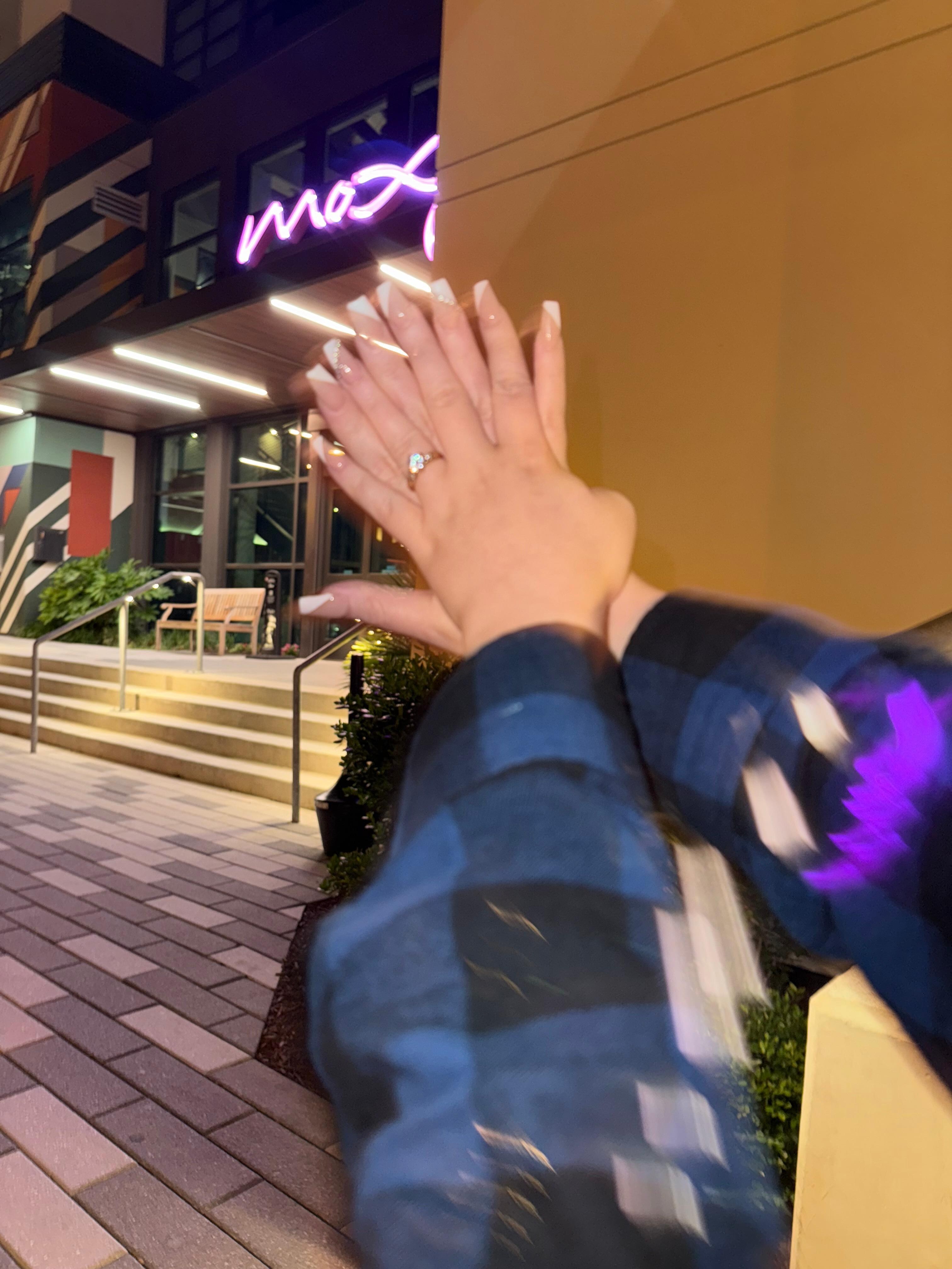 Outside moxy, just engaged❤️