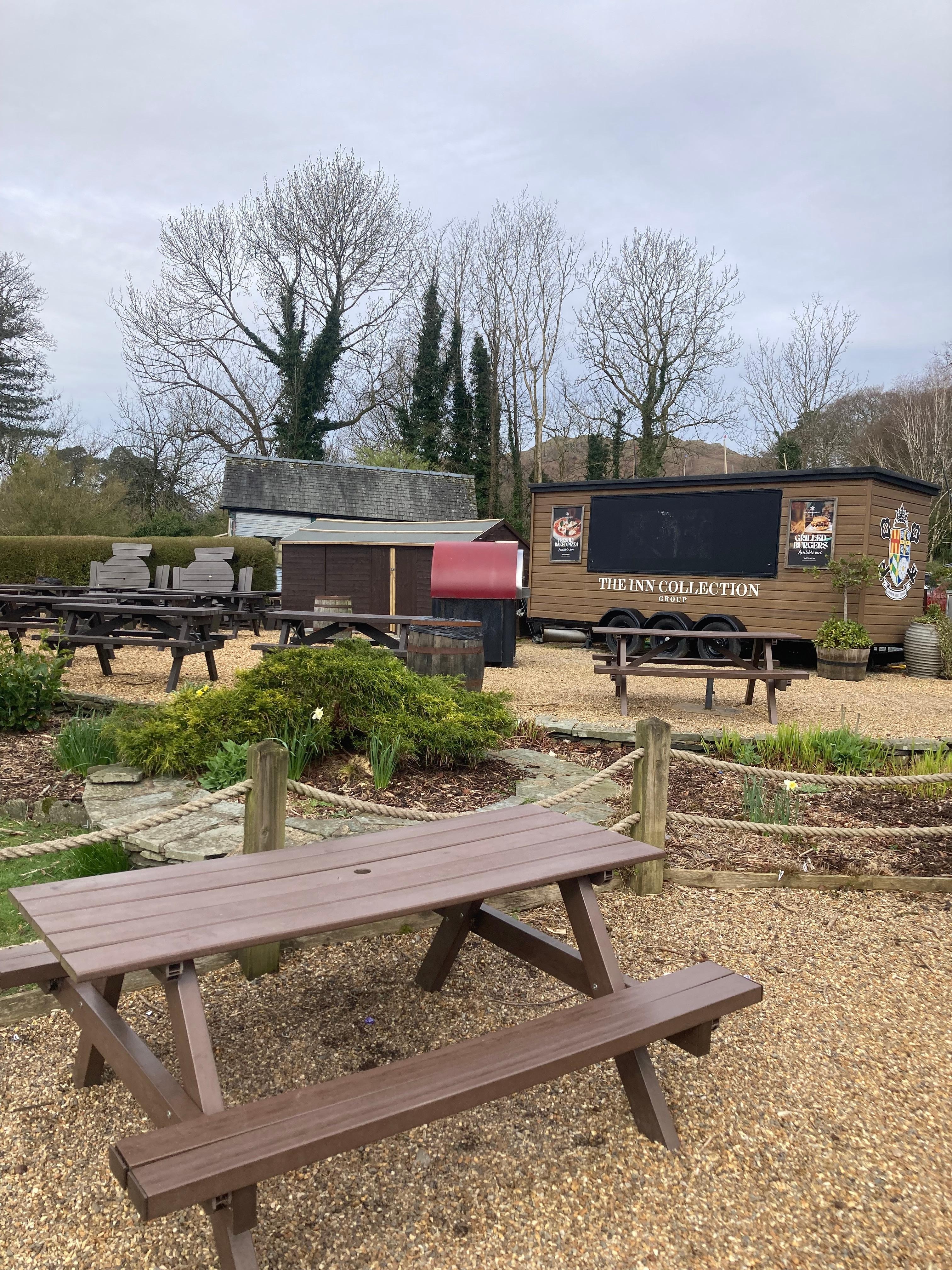 Rear of The Wateredge Inn overlooking the lake 