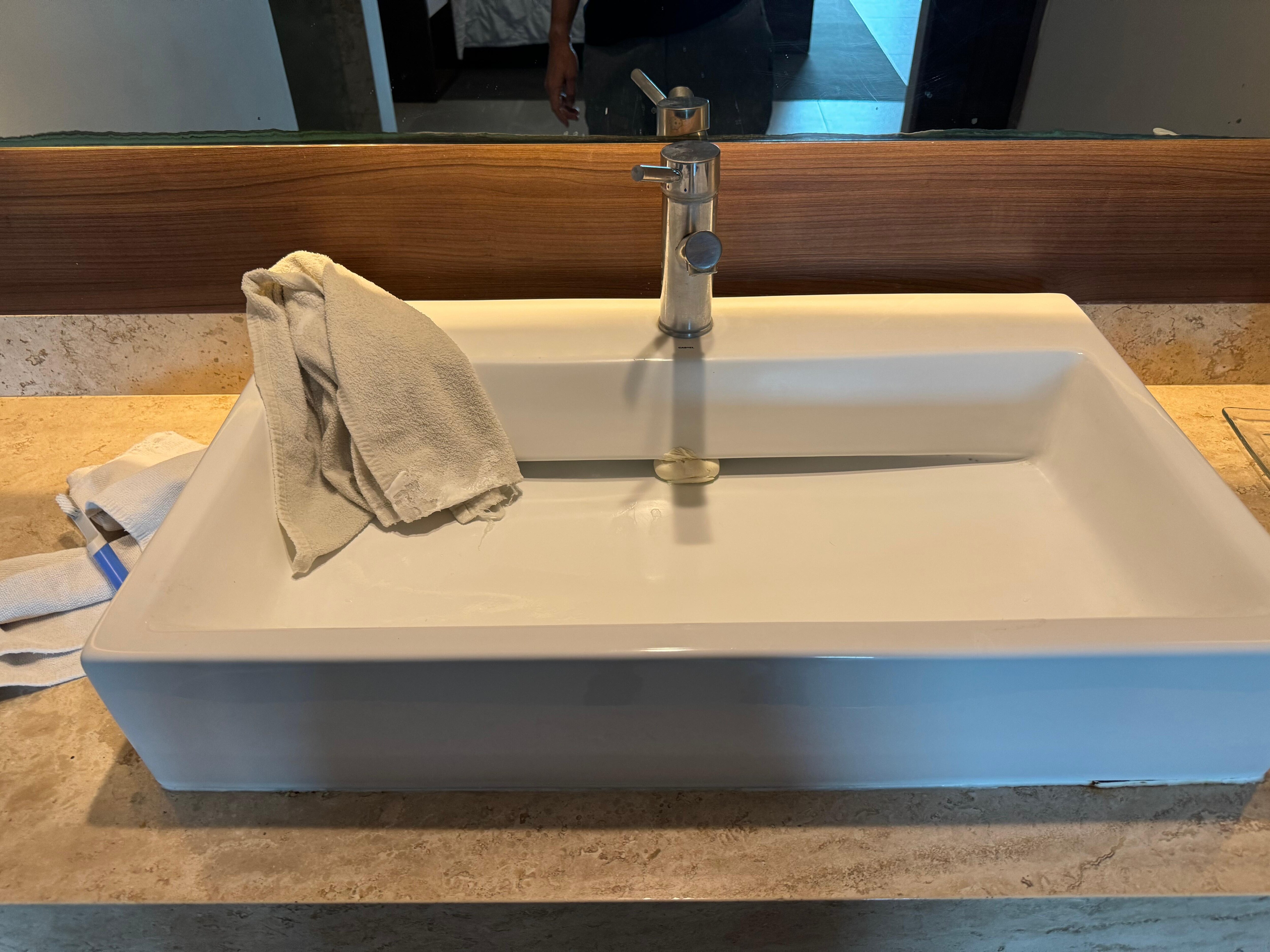 I tried to block the drain to prevent off-gassing but to no avail. 