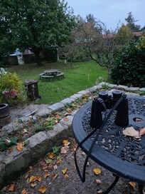 View back to the cottage