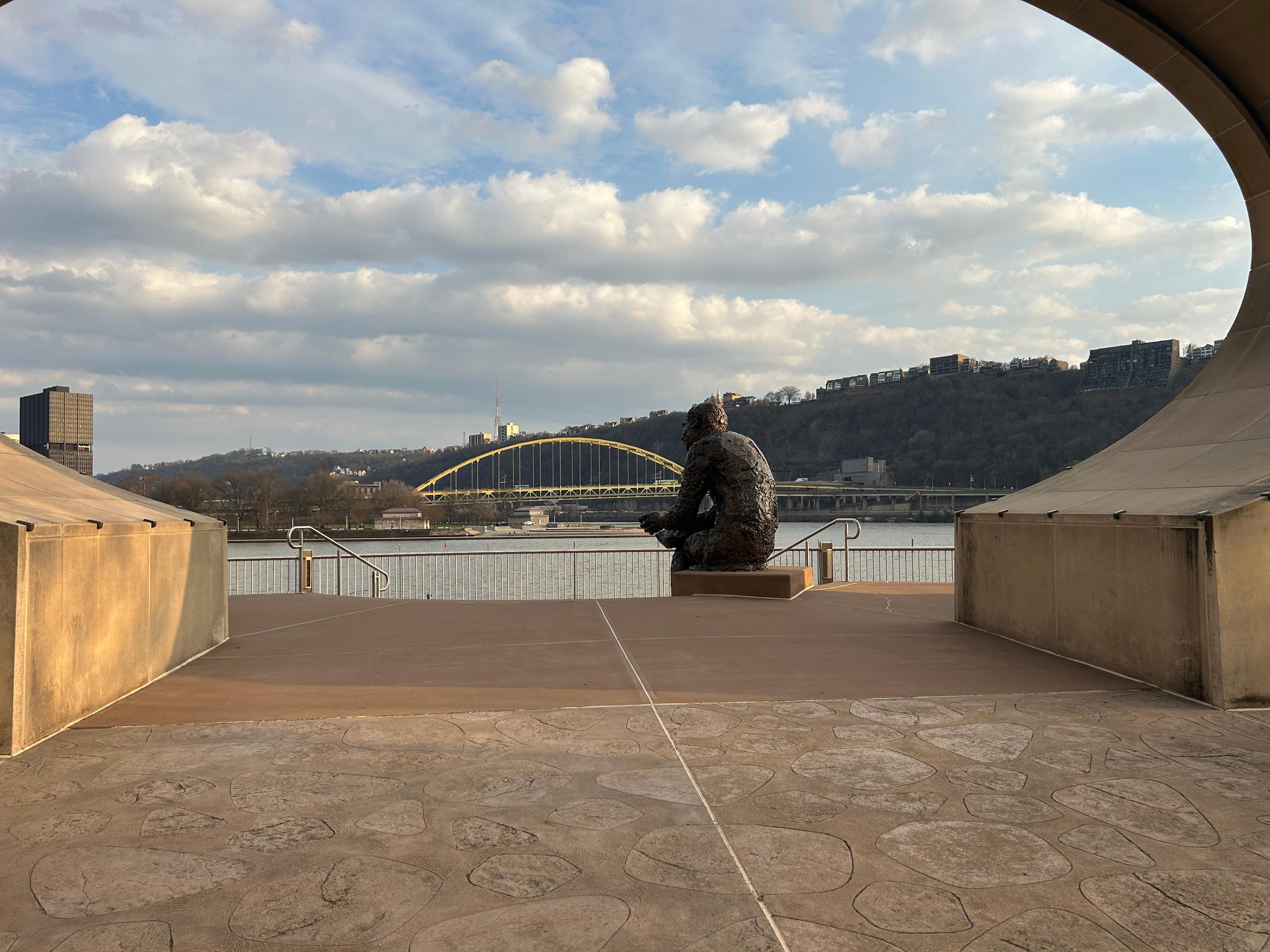 Mr Rogers sculpture along the river walk. 