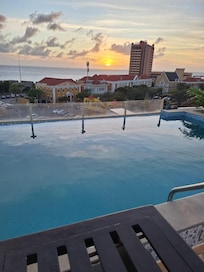 Vista da piscina que fica no último andar.