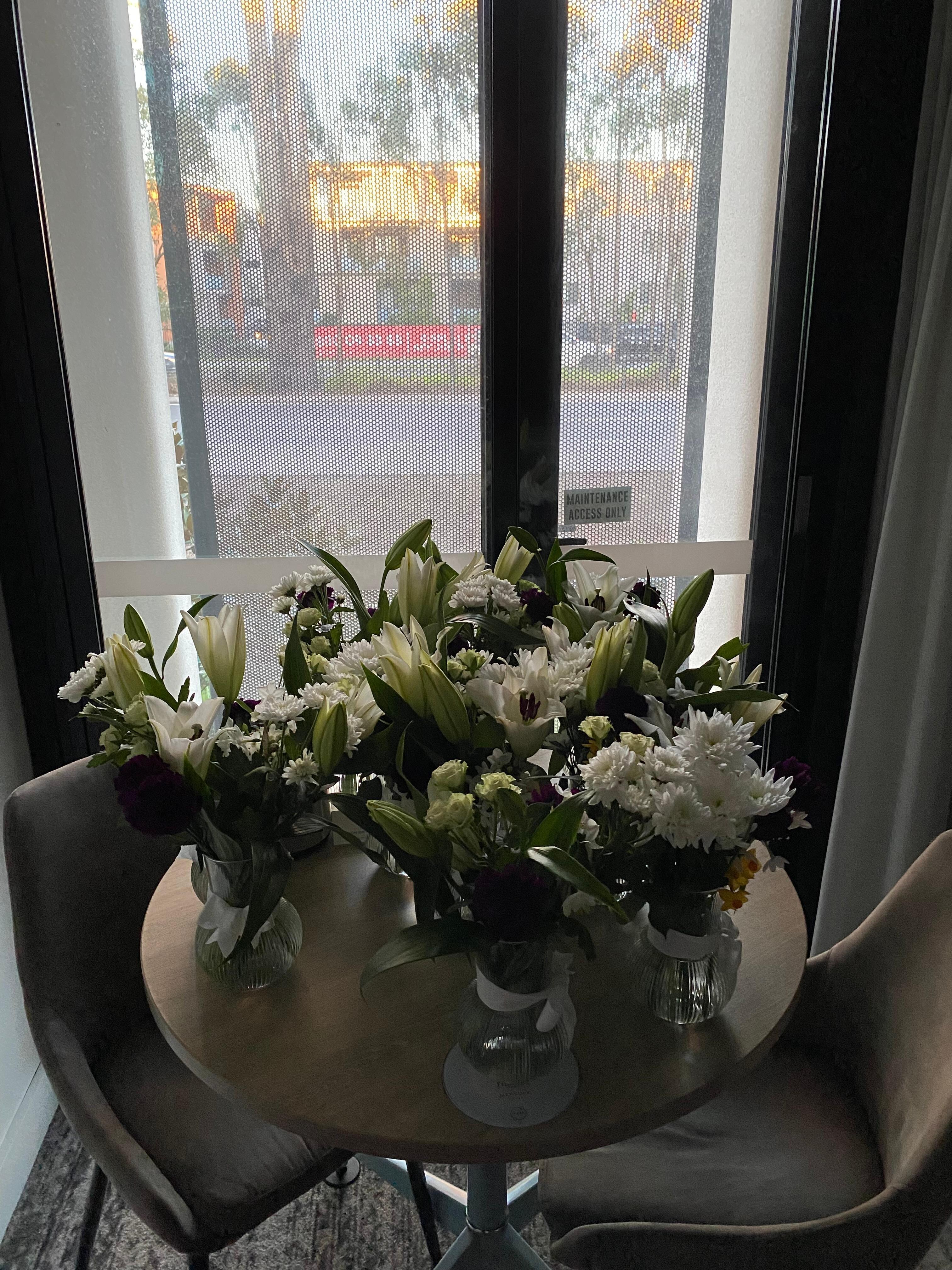 Our own flowers in preparation for an event offsite. 