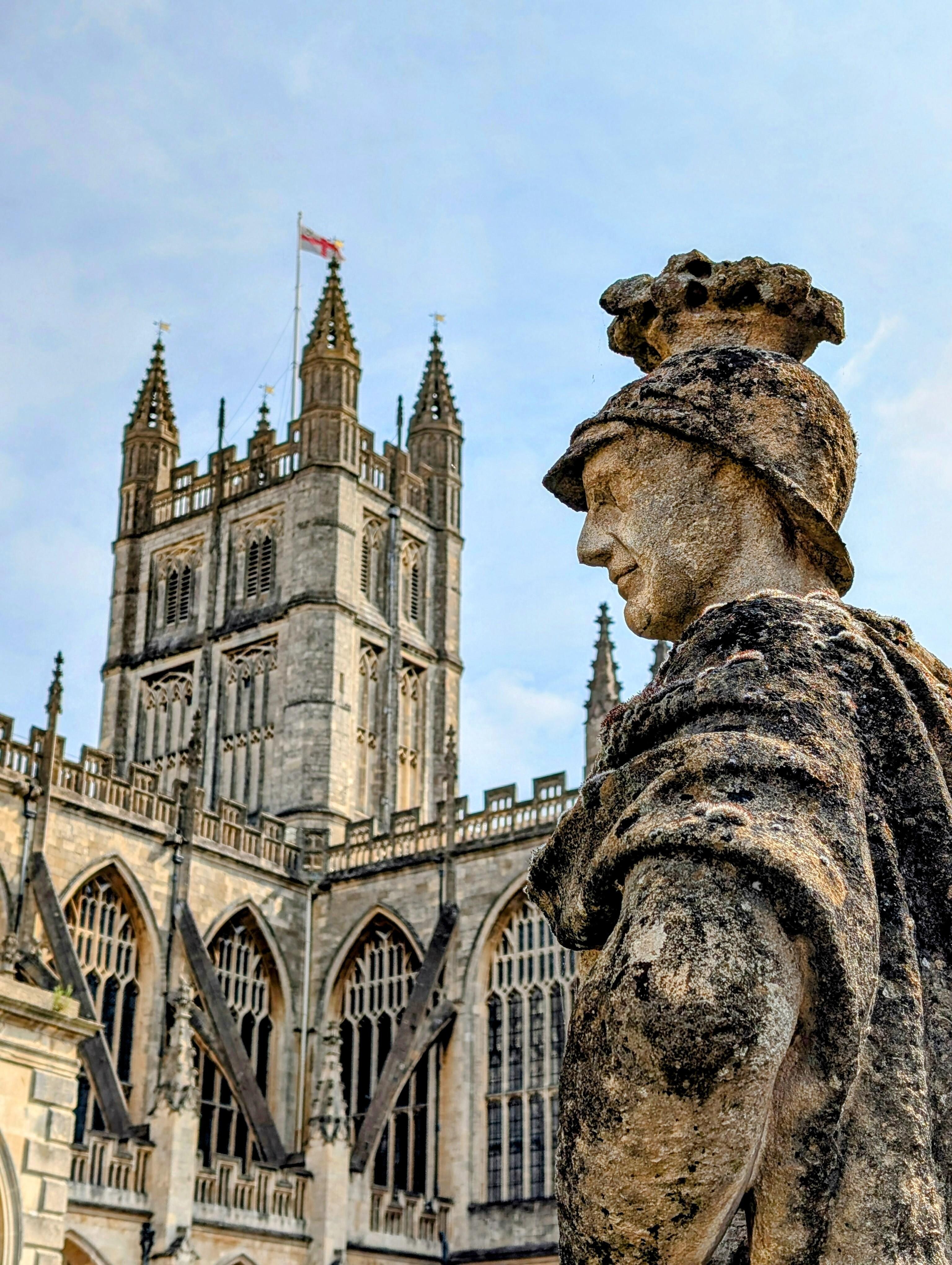 Bath abbey from the Roman Baths