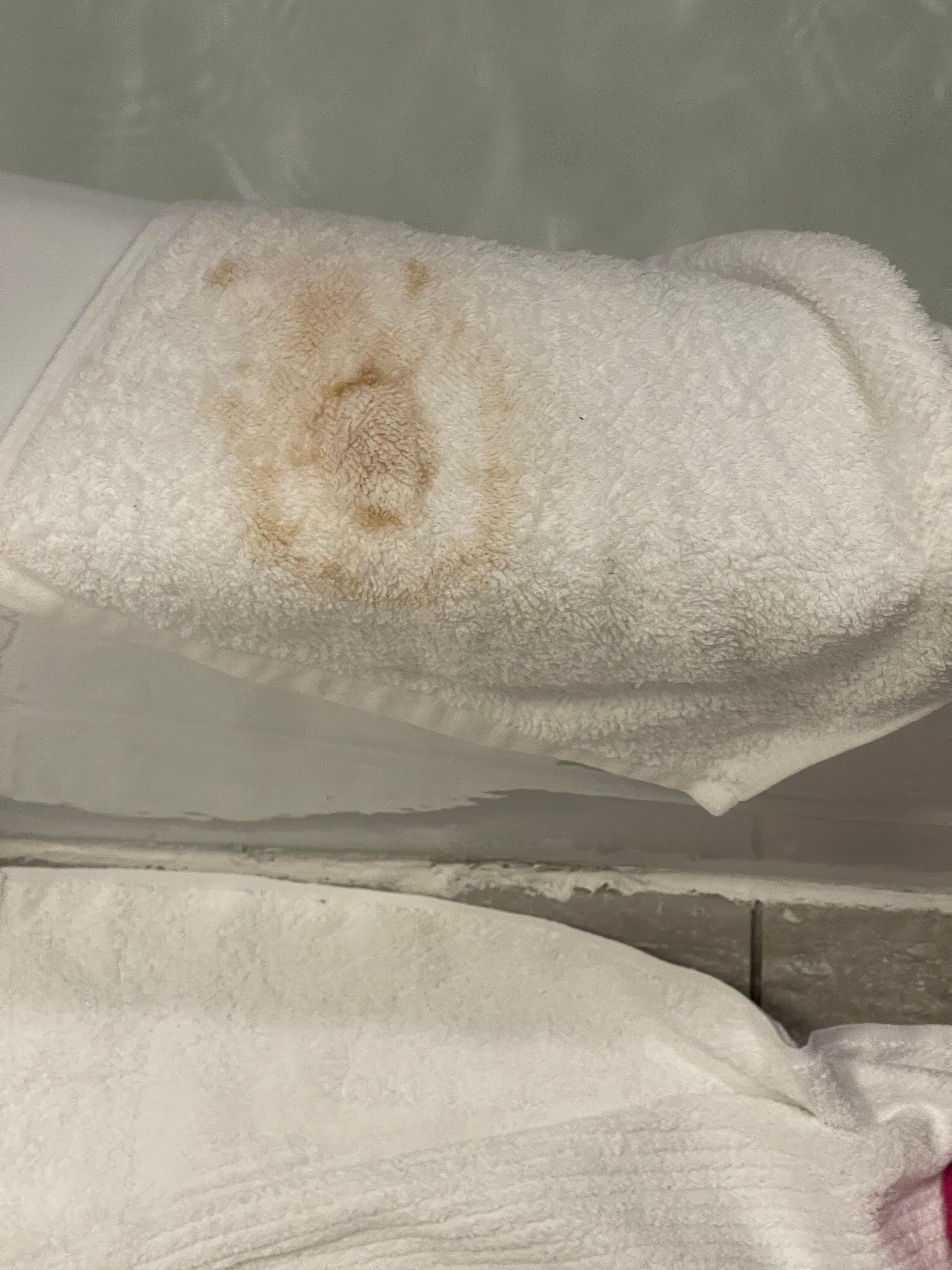 this was a clean white rag that was left in the tub as the water drained