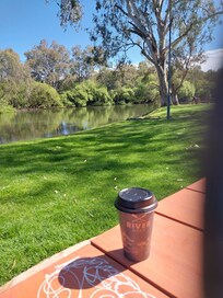 Coffee at the Riverdide Deck@@