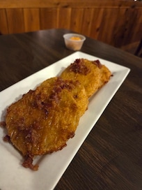 The fried green tomatoes with candied bacon were incredible