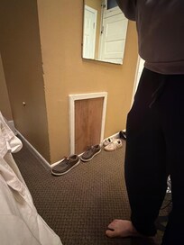 Plumbing door? Sketchy but nothing crawled out of it so… lol