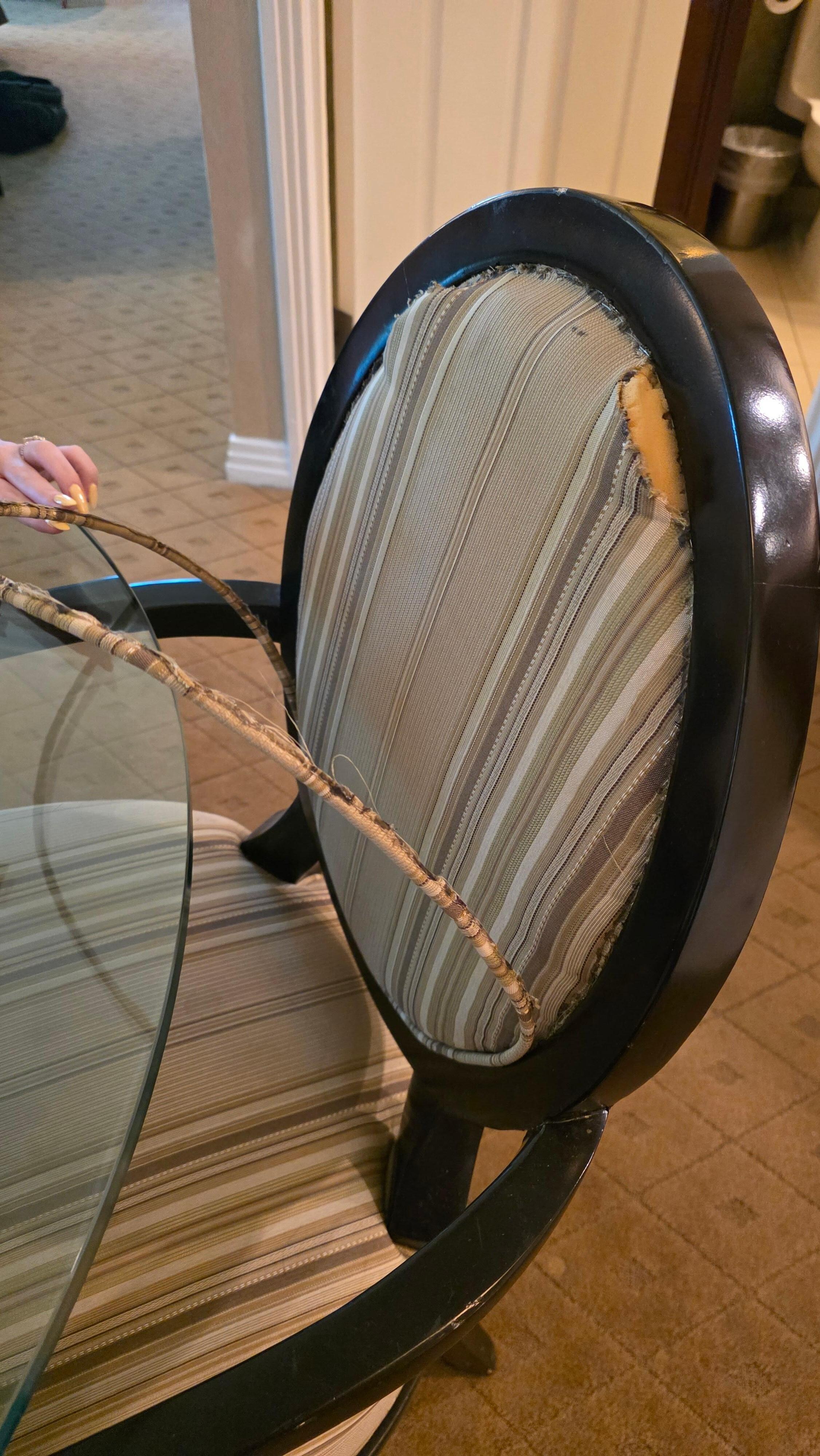 torn chair