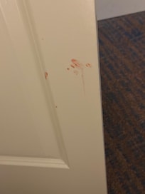 Blood on the back of bedroom door