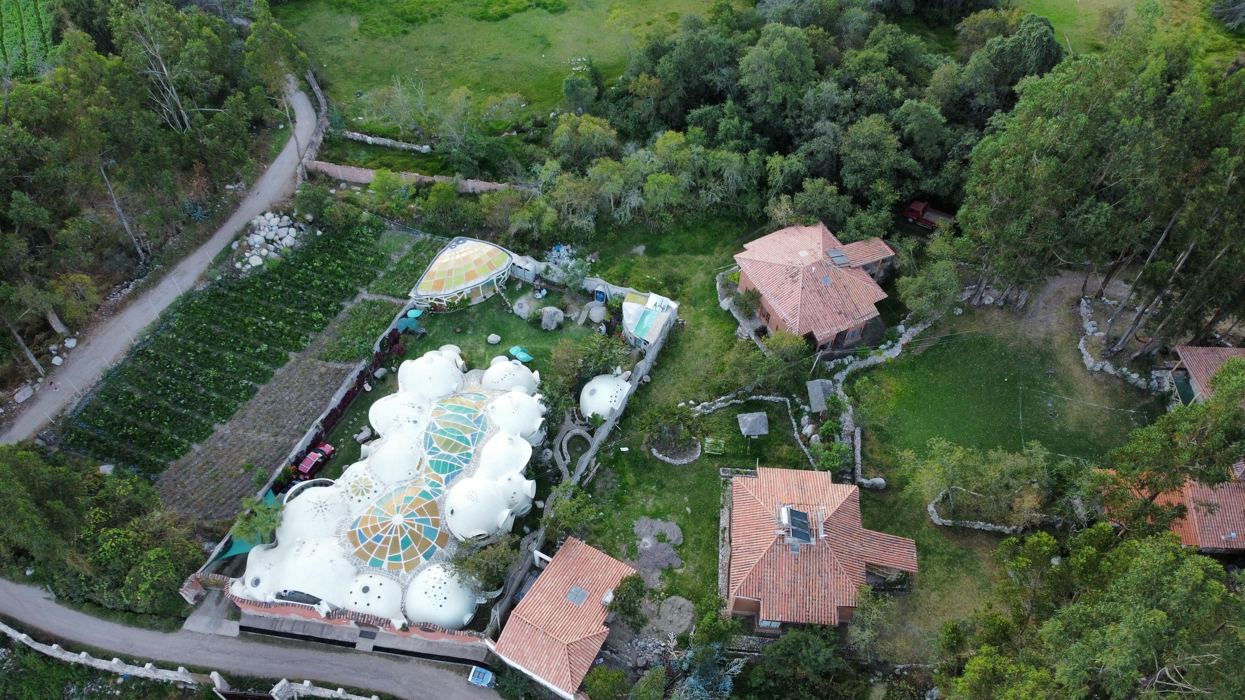 View of hotel from drone