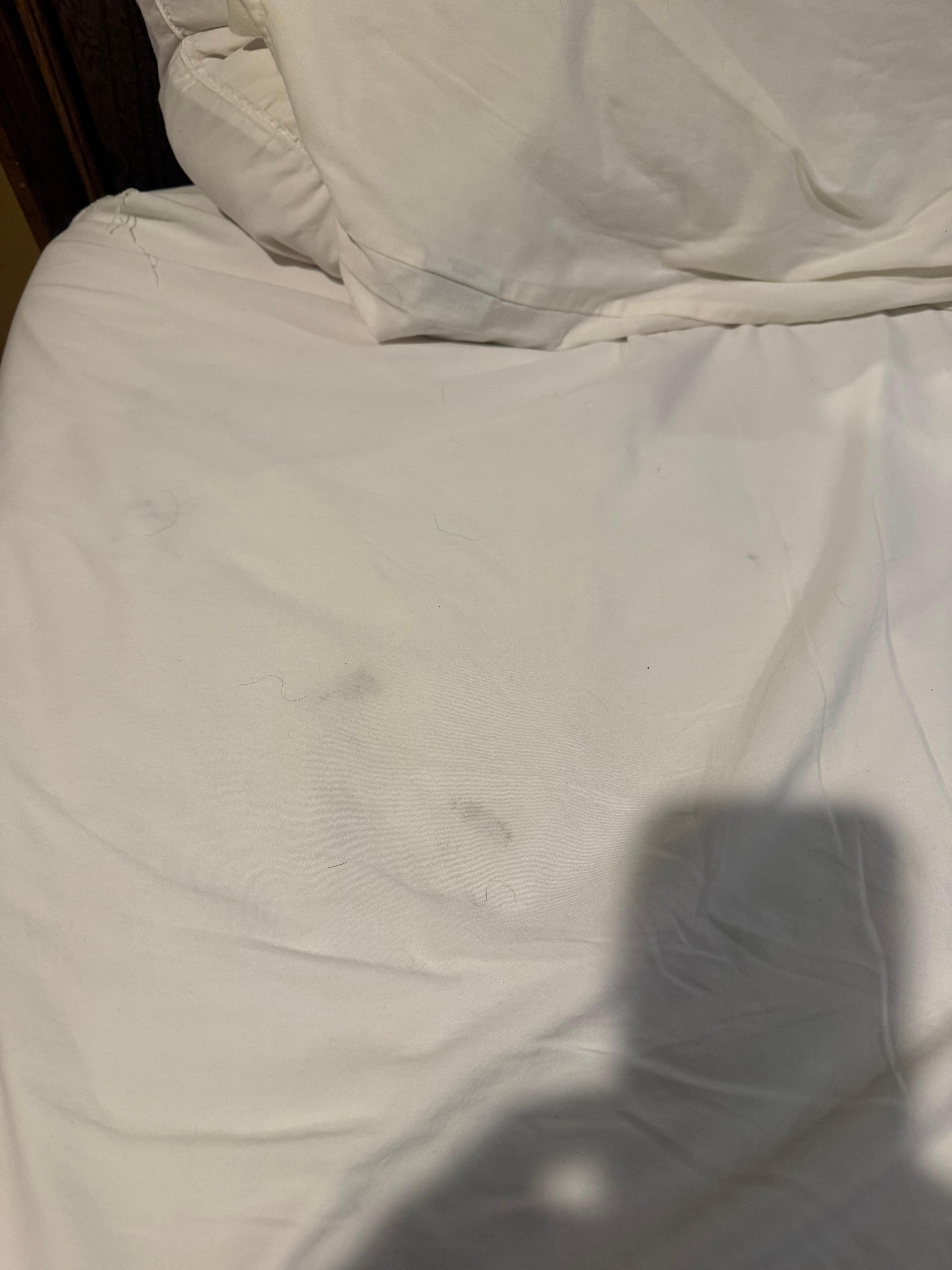 Stained sheets.
