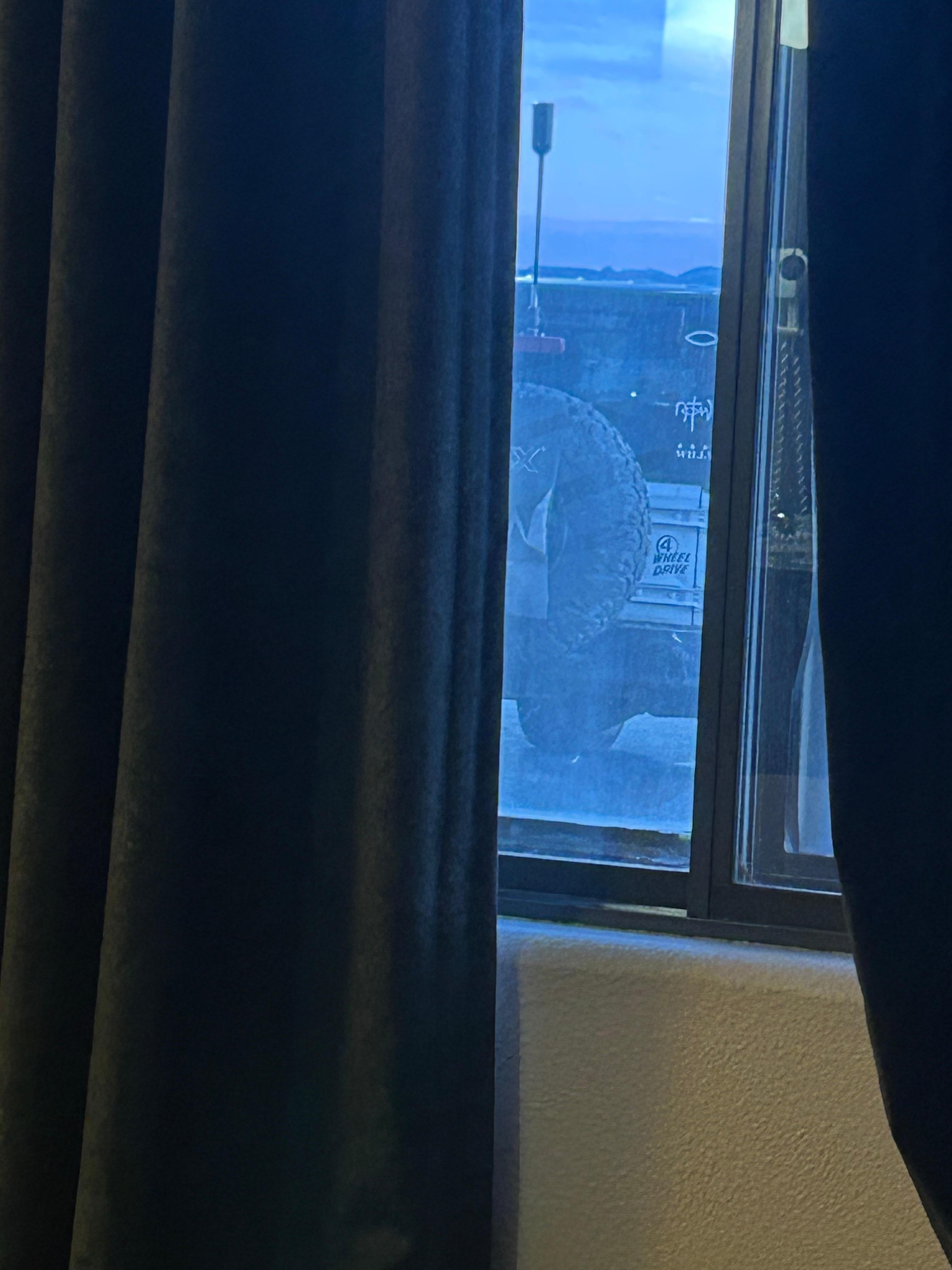 Could see my Jeep from bed!