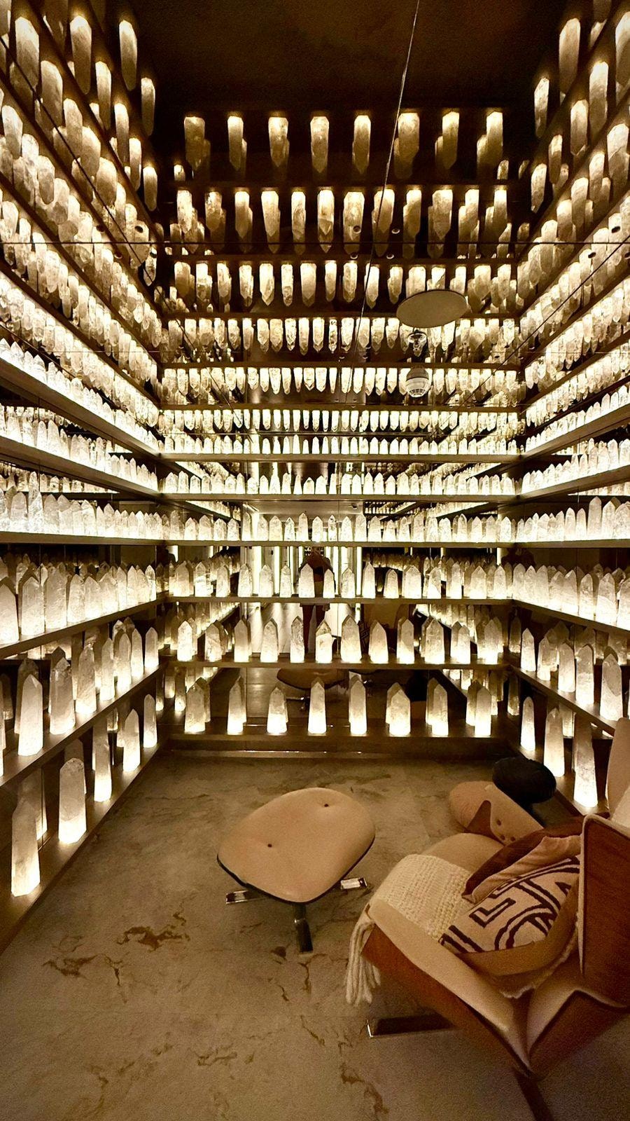 Sala de cristais do spa