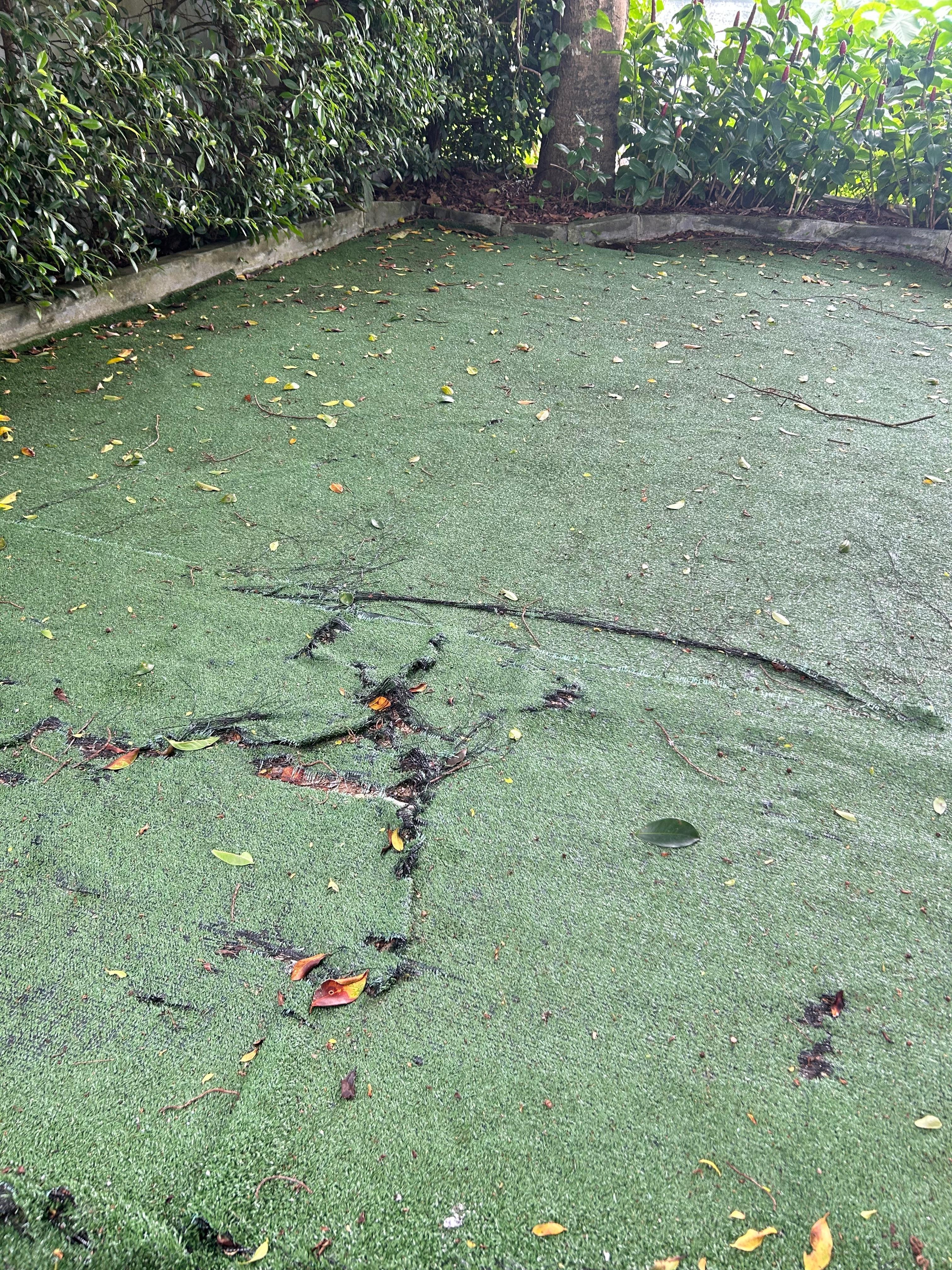 Même profiter de votre petite terrasse, impossible aucun enfant peut jouer dedans, même la verdure, leur fausse verdure était déchiré