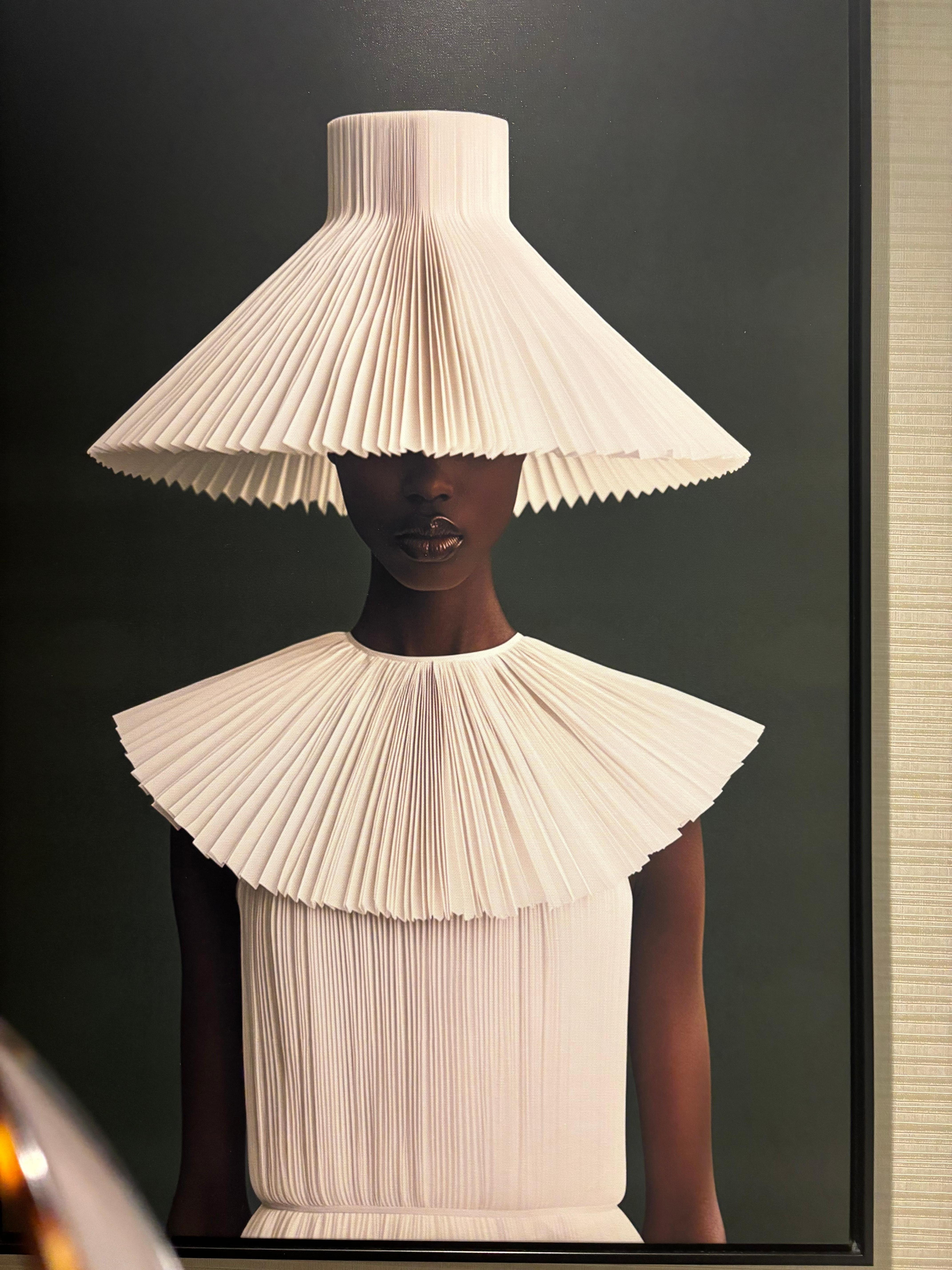 Interesting painting on room entryway wall. 