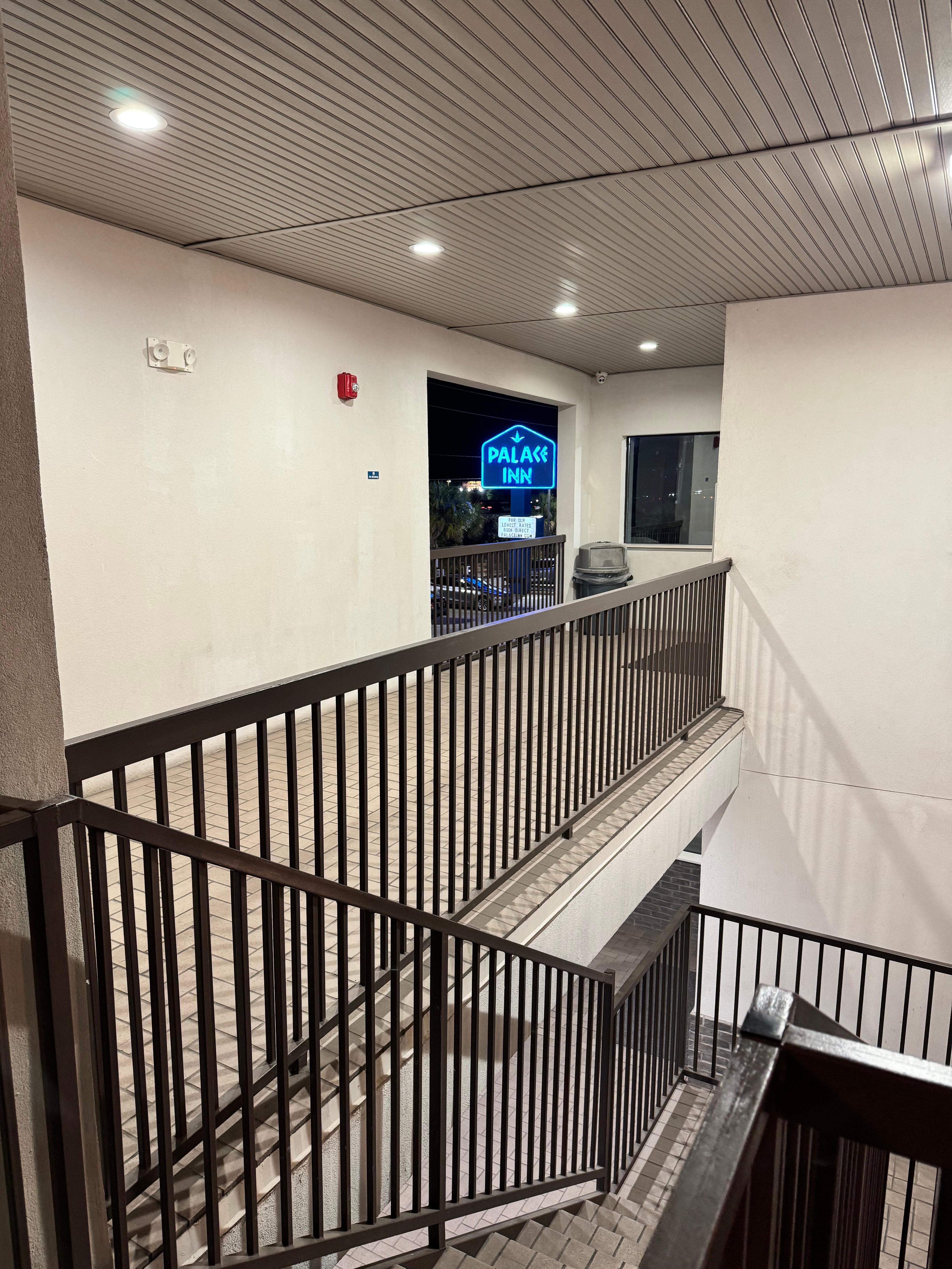 View of the upstairs hall from the front door of 205. 