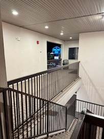 View of the upstairs hall from the front door of 205.