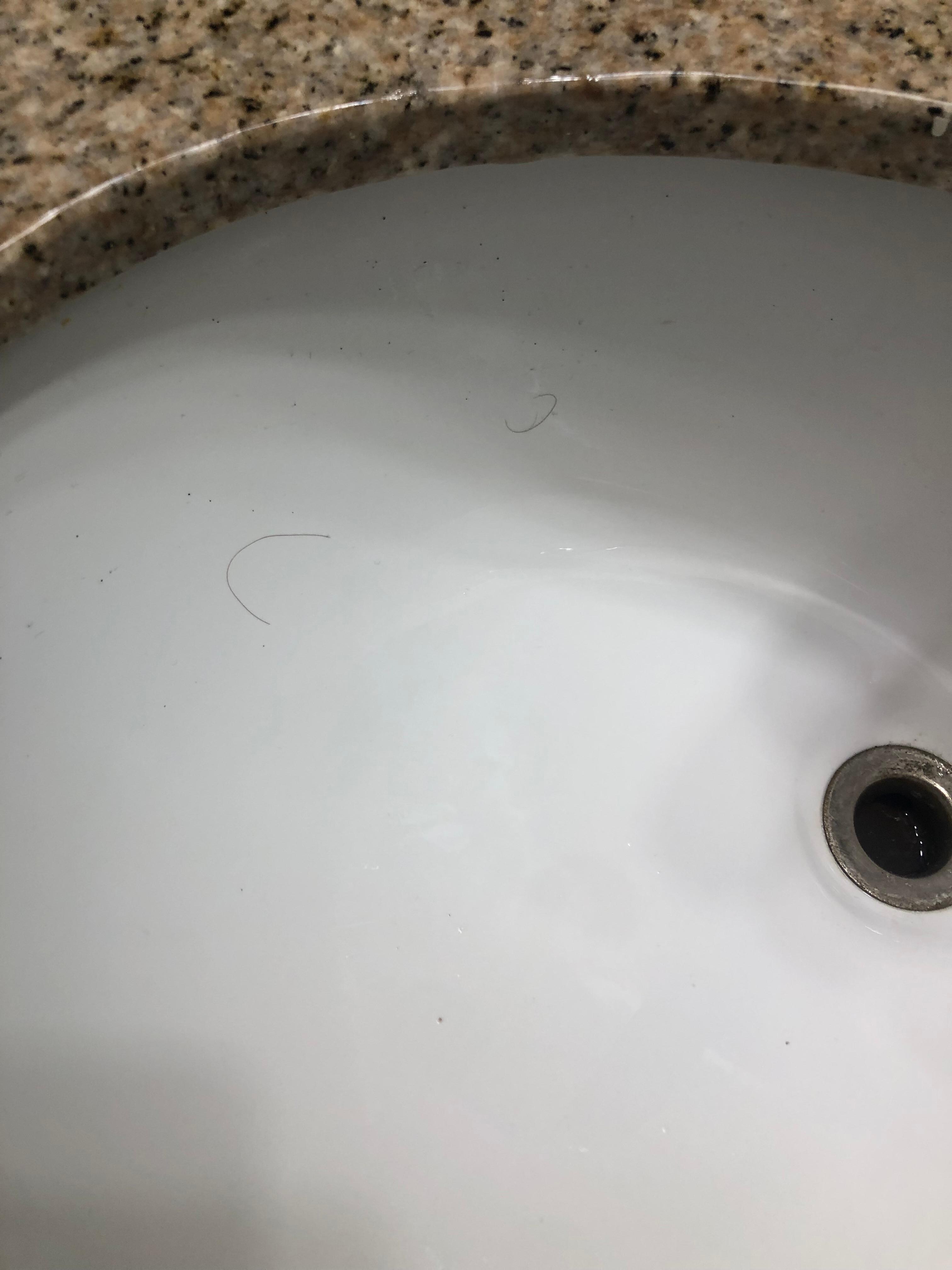 Hair in sink room was not clean