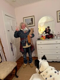 In the beautiful room caring an unlazy man load.