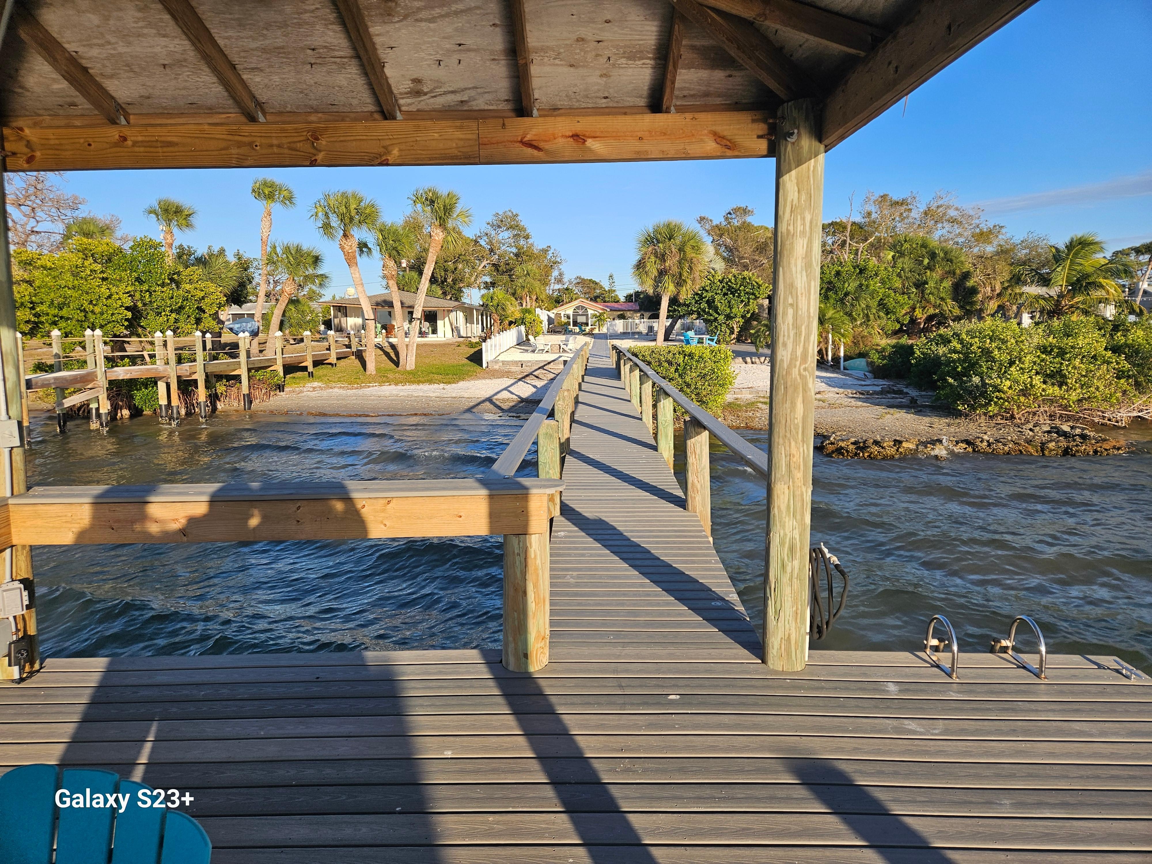 Looking back at property from pier