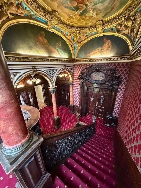 Main staircase and entrance to restaurant