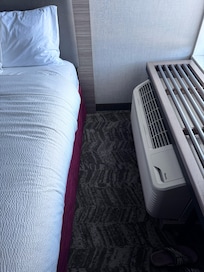 Suite was nice except we could not use the AC. Unit was next to the bed and blasted air directly onto the bed, can’t change the direction of the air. Luckily the window opened. We still didn’t use that side of the bed. We used the trundle bed instea.