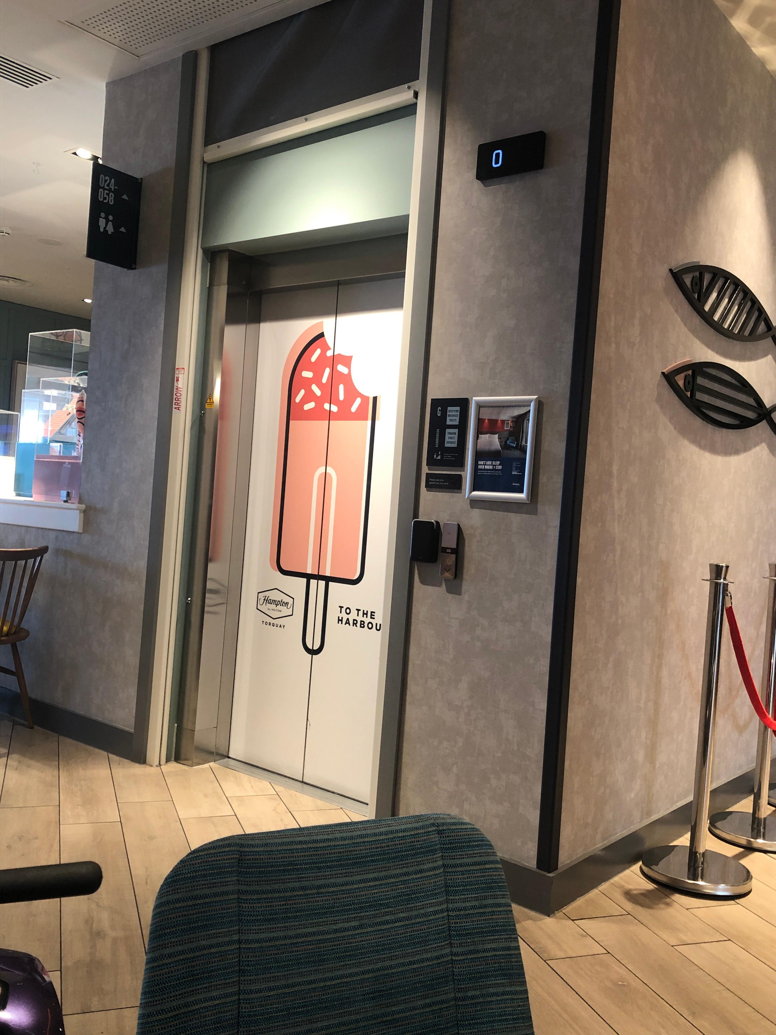 The lift from Lobby to pavement.