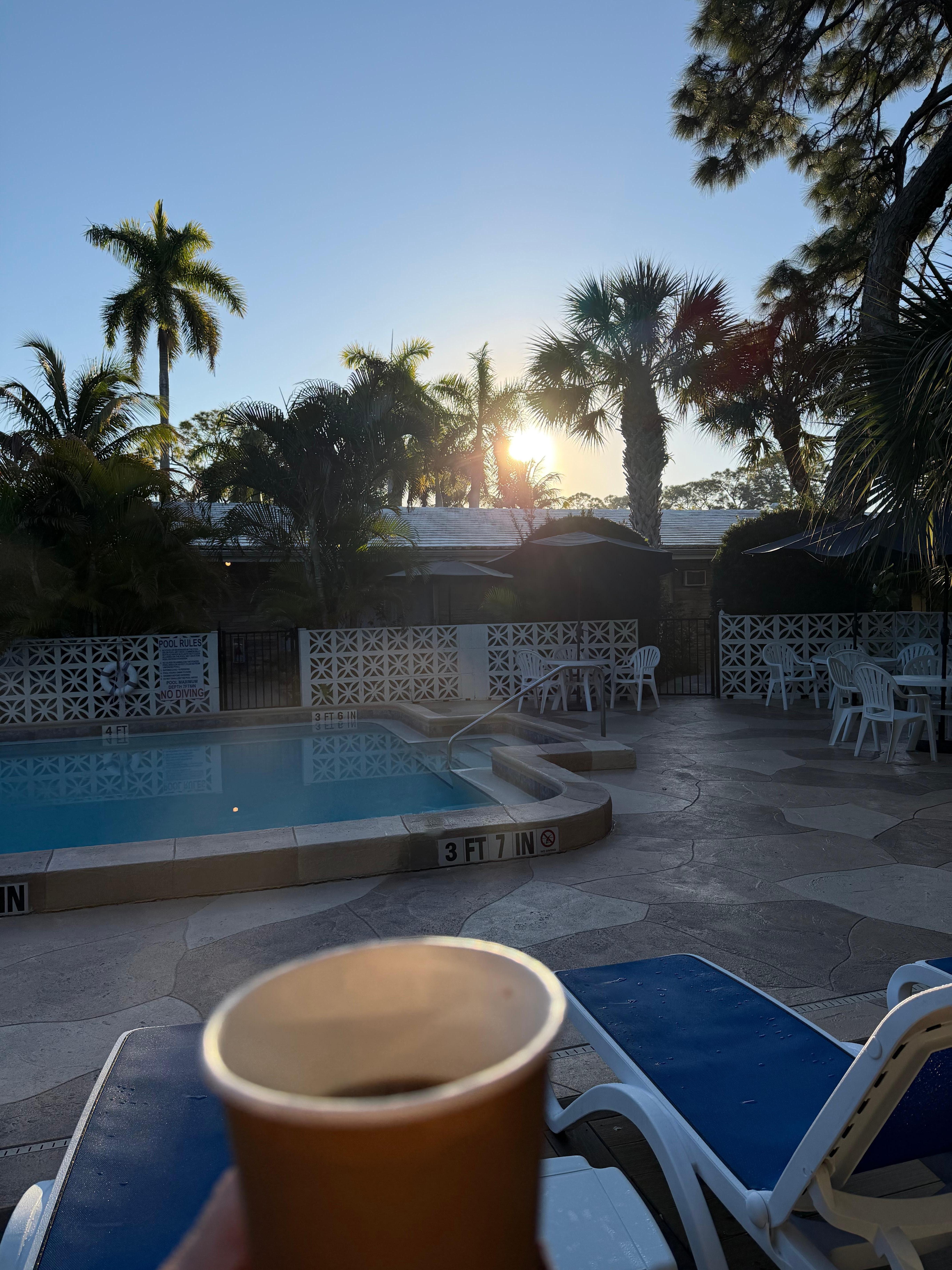 Breakfast au bord de la piscine 